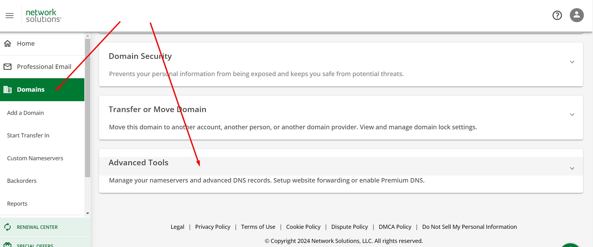 How to change nameservers using NetworkSolutions